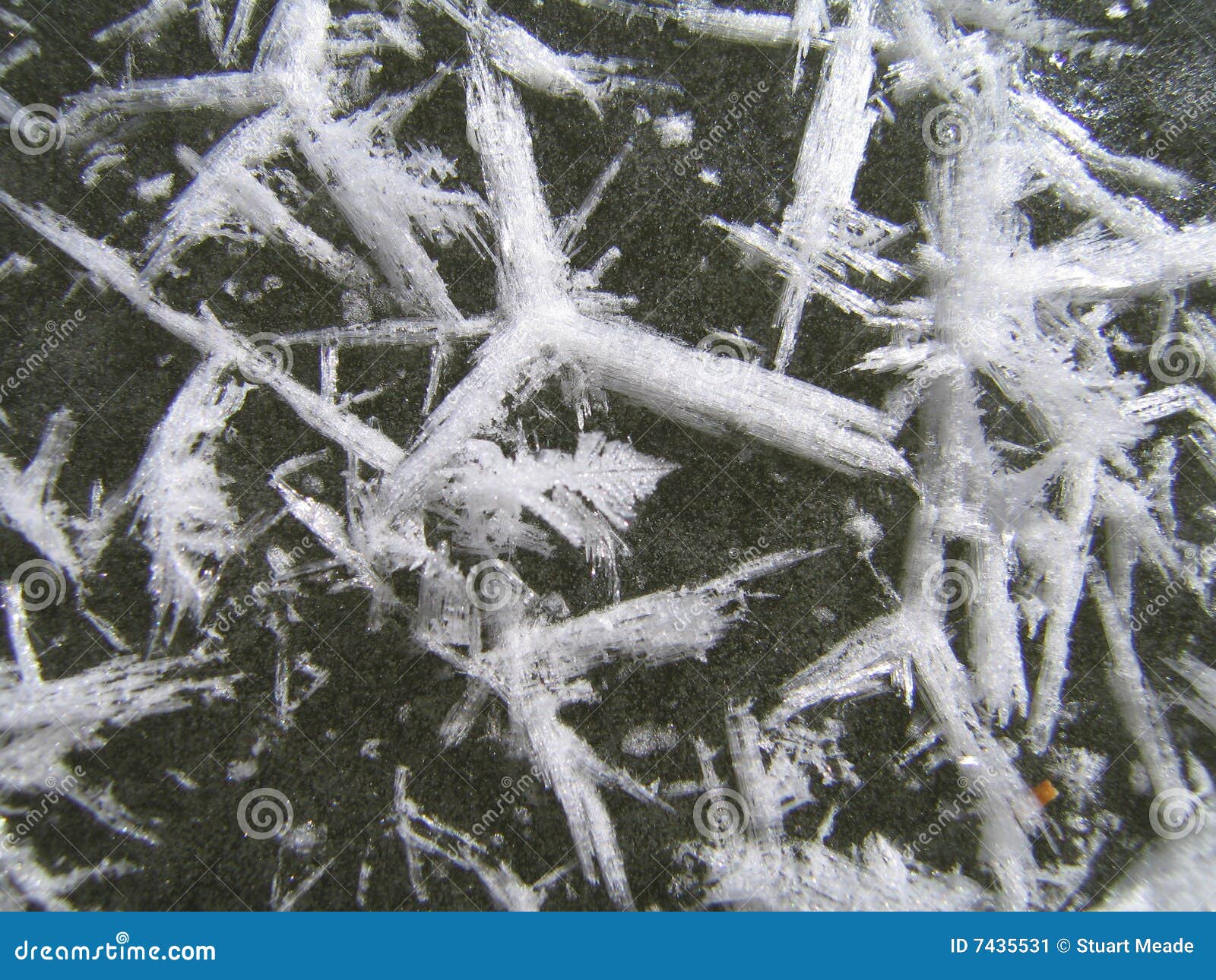 Ice crystals on glass stock image. Image of frost, close - 7435531