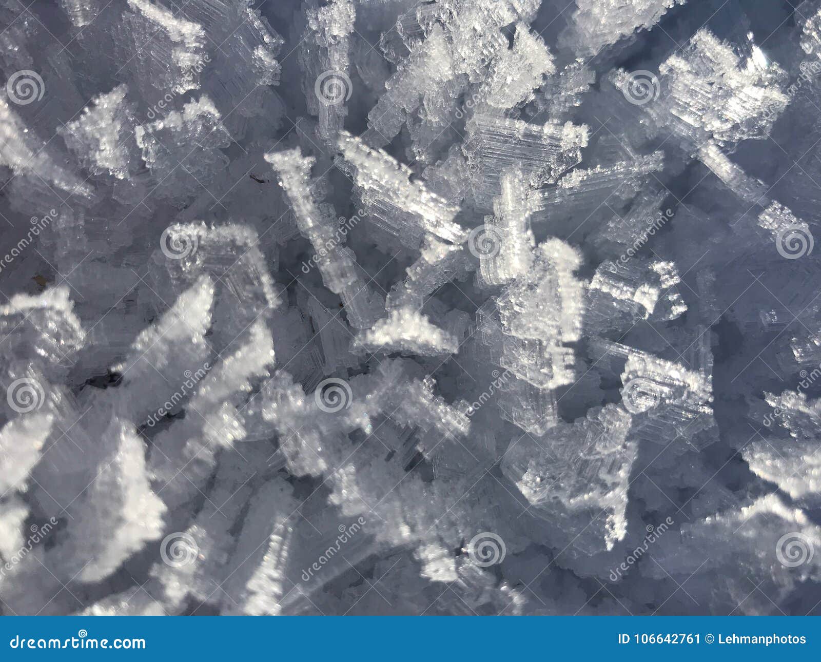 Ice Crystals on Snow Background Close View Stock Image - Image of edge ...
