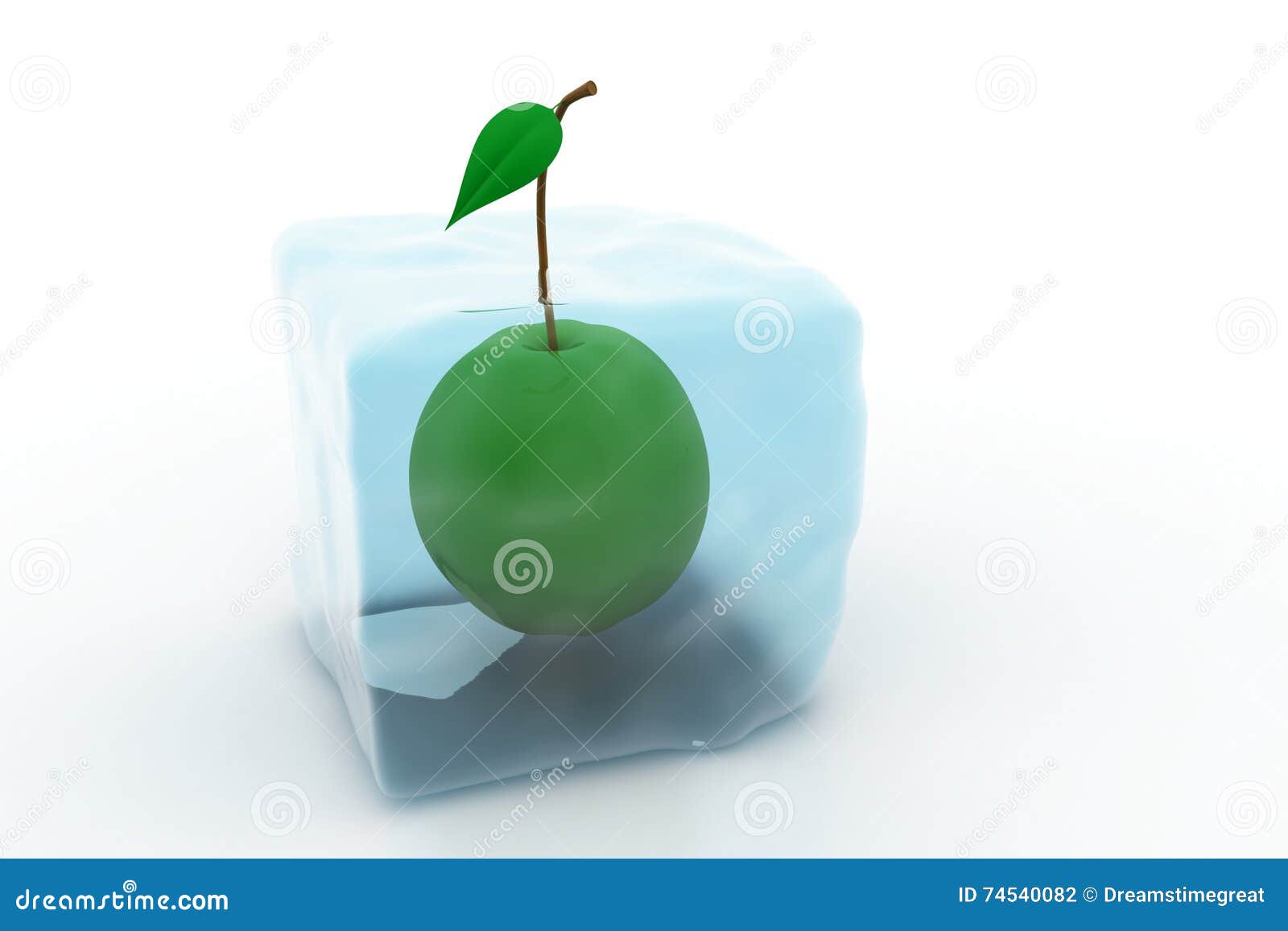 Ice cube and apple stock illustration. Illustration of eating - 74540082