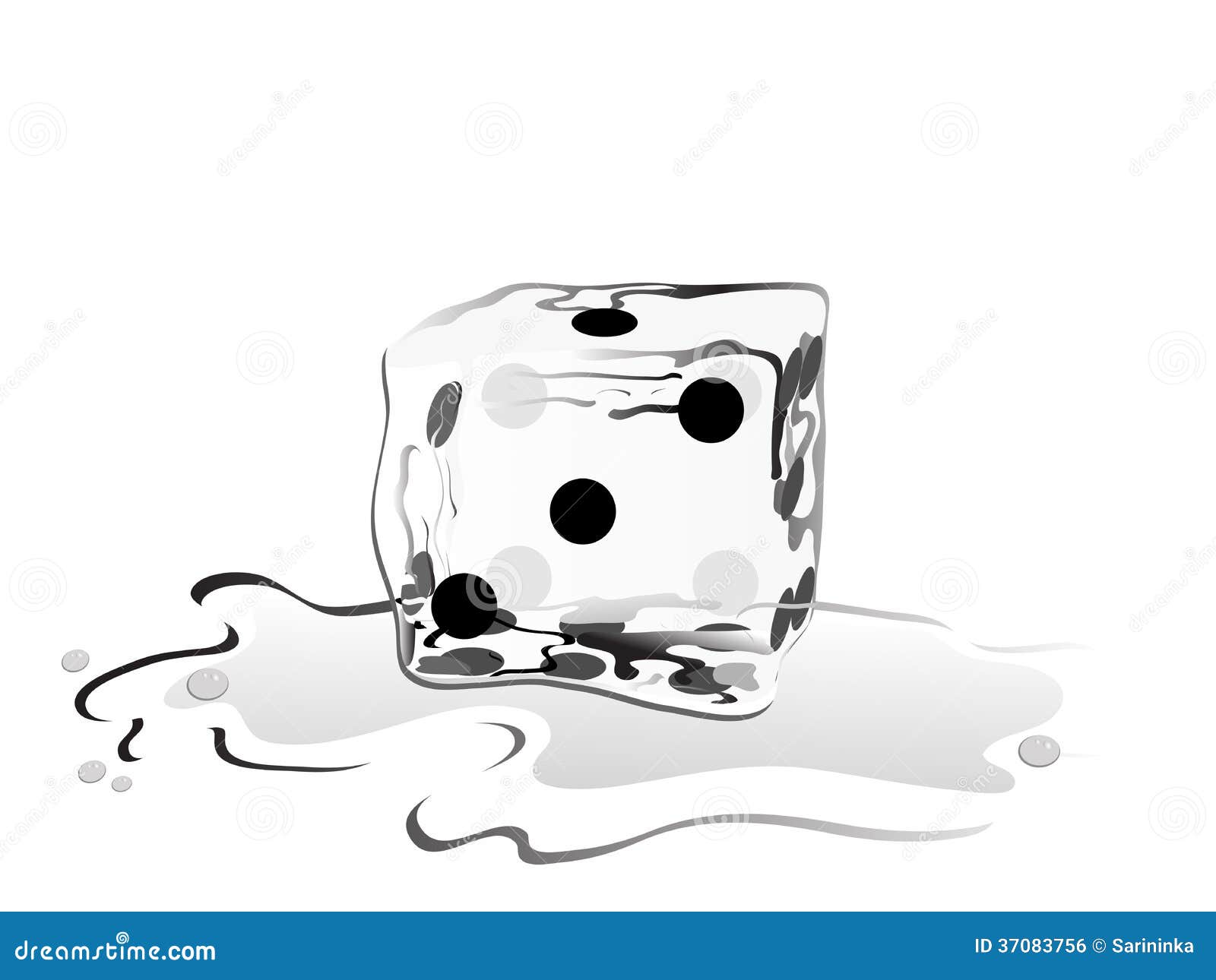 Ice cube as a dice stock vector. Illustration of black - 37083756