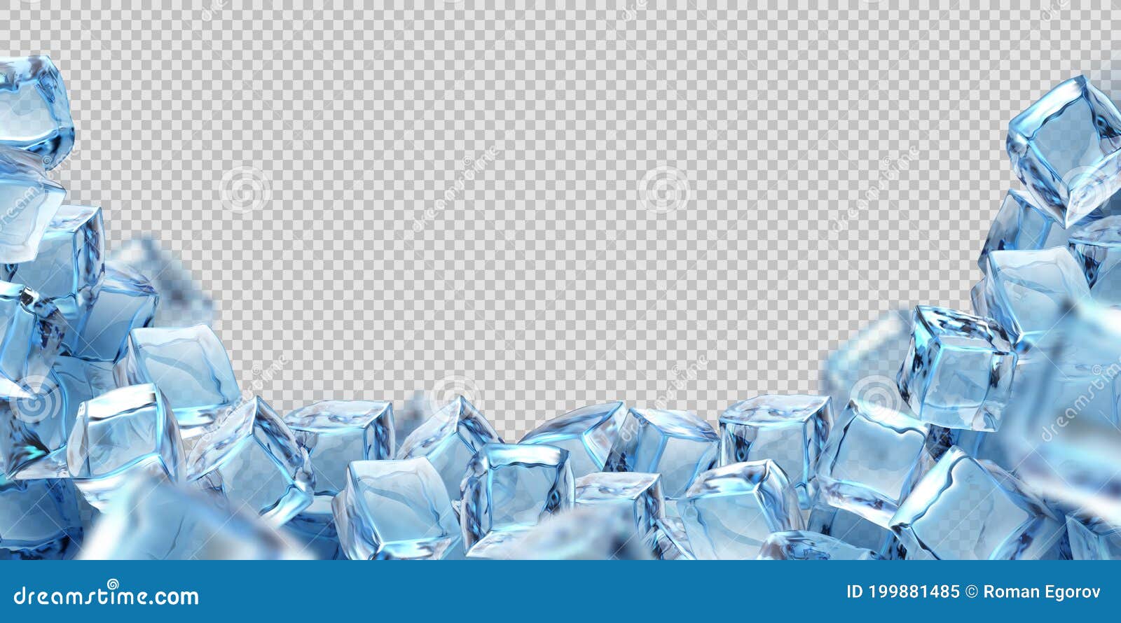 Ice Cube Background. Realistic Freeze Water Blocks, 3D Bunch Of ...