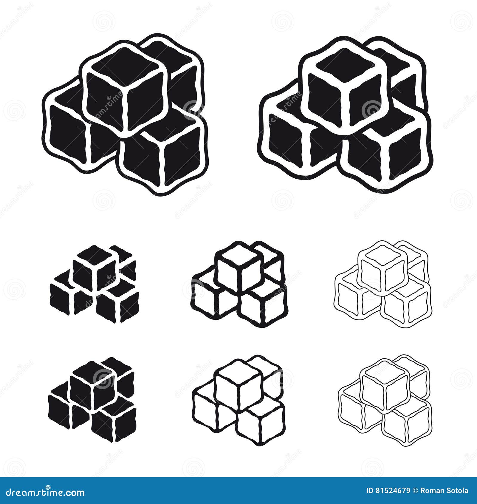Ice Cube Black Symbols Vector Illustration | CartoonDealer.com #81538168