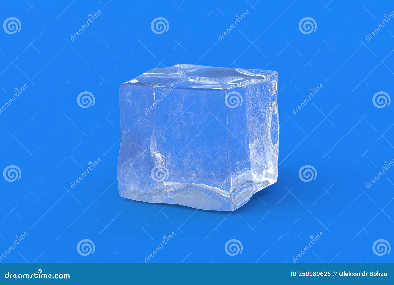 Ice Cube on Blue Background Stock Illustration - Illustration of blue ...