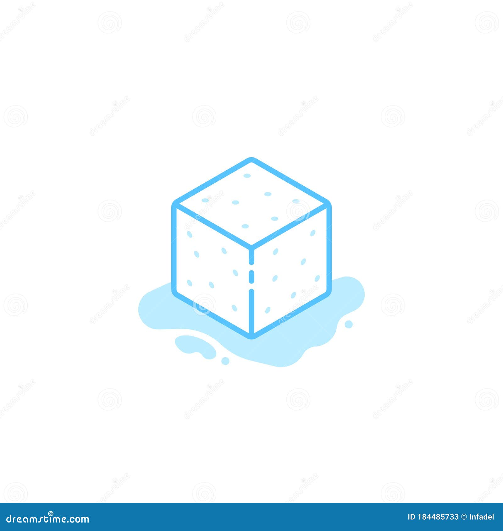 Ice Cube Blue Icon Isolated on White Stock Vector - Illustration of ...