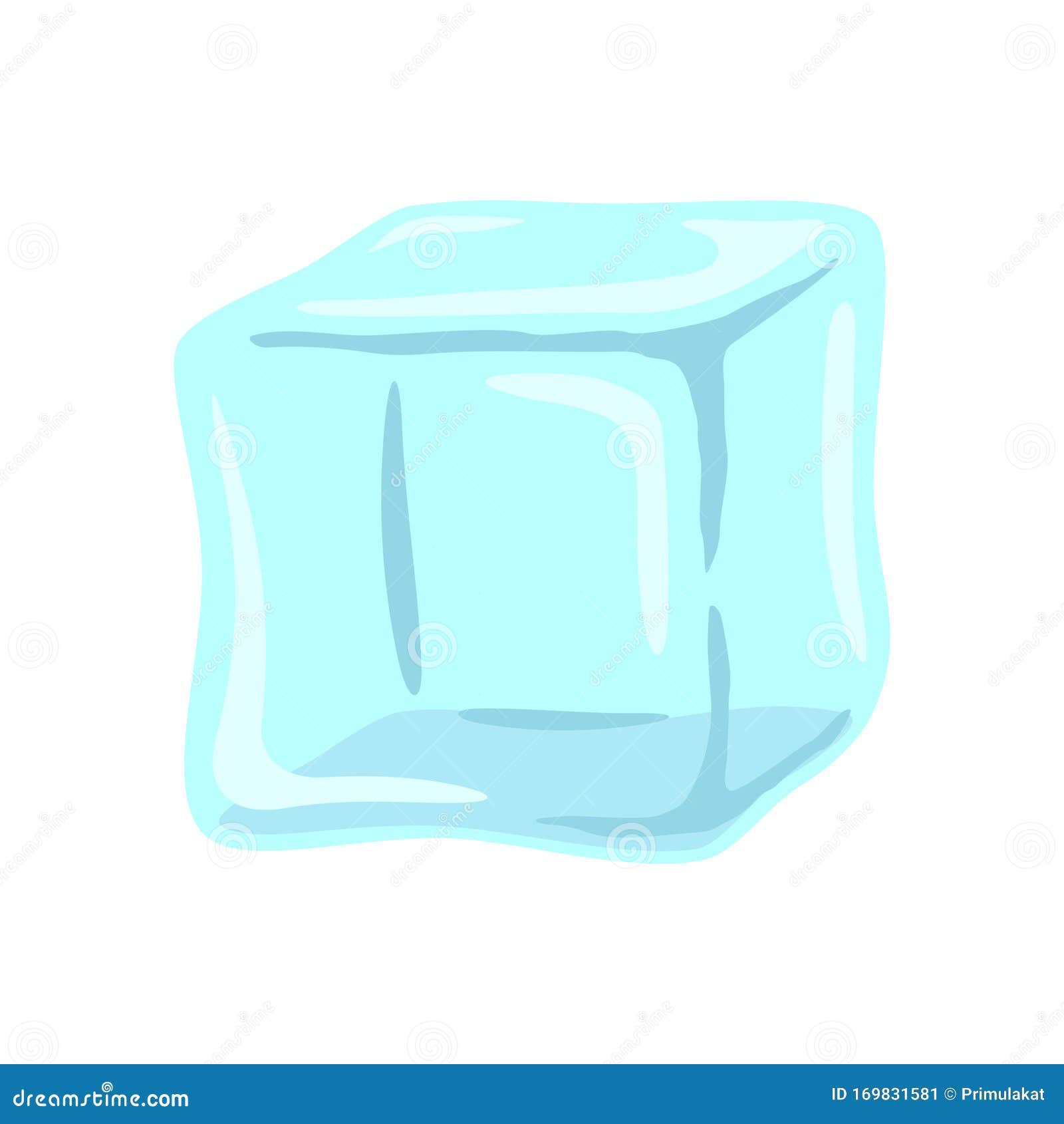 Ice Cube Blue, Single Isolated Vector Illustration Stock Vector ...