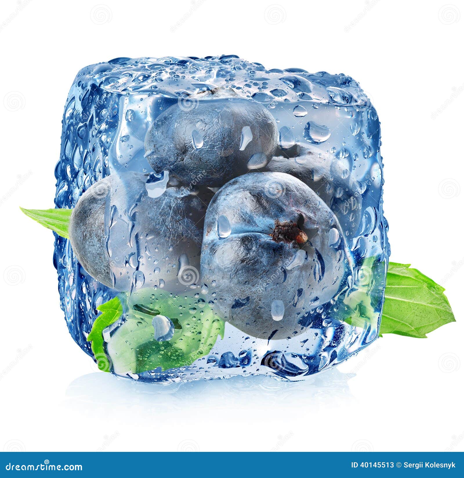 Ice cube with blueberries stock image. Image of white - 40145513