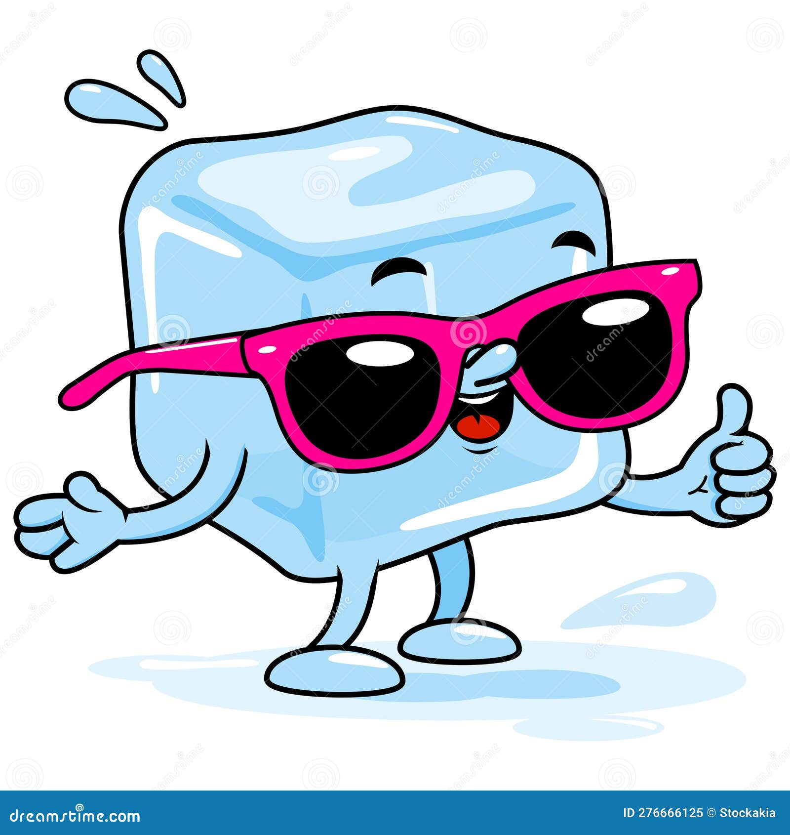 Ice Cube Character Vector Illustration Stock Vector Illustration Of
