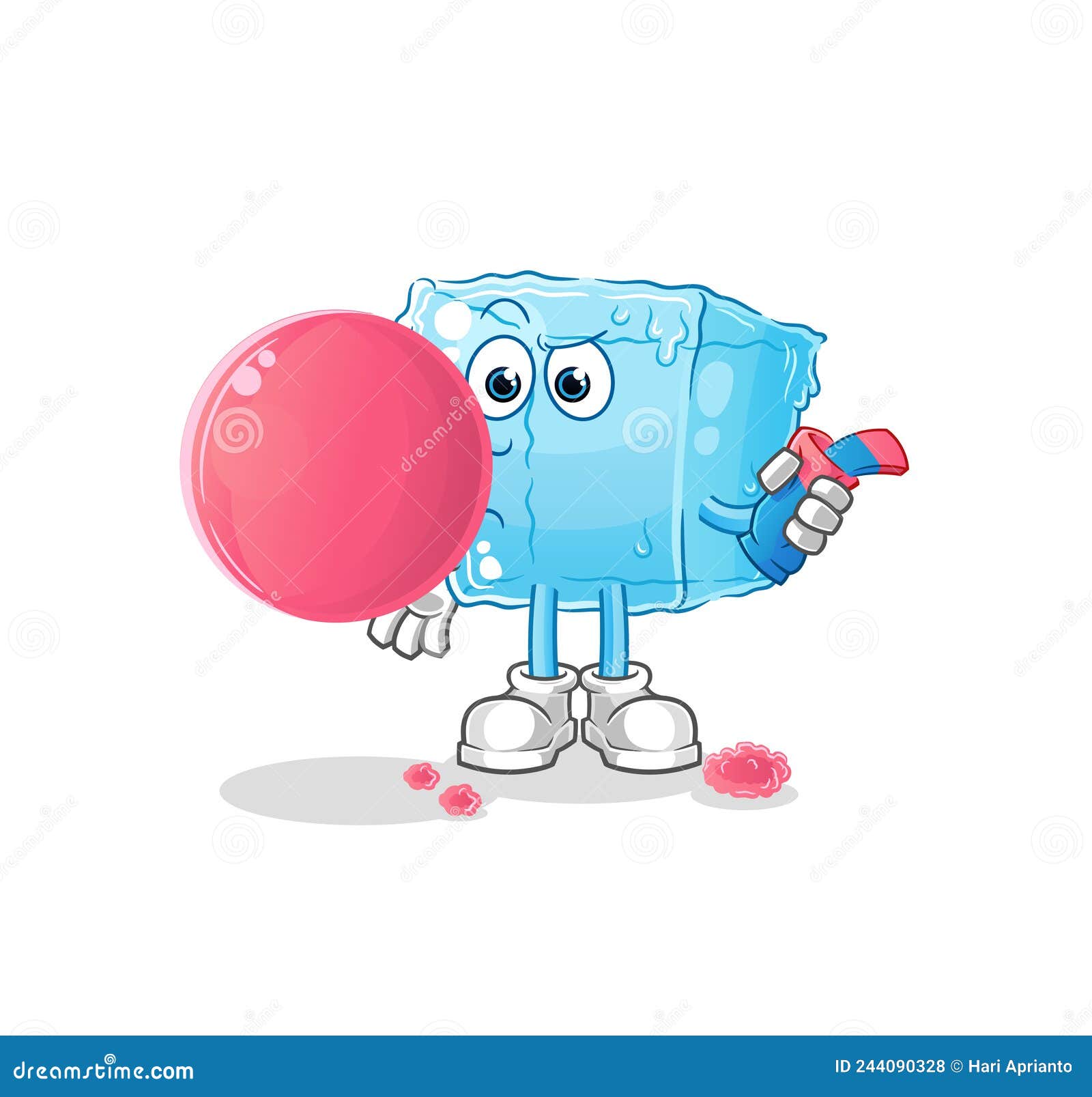 Ice Cube Chewing Gum Vector. Cartoon Character Stock Vector ...