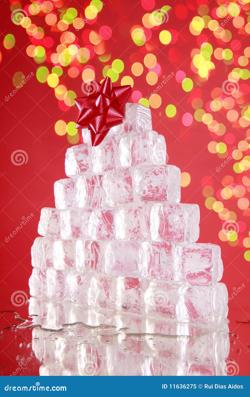 Ice cube christmas tree stock image. Image of party, color - 11636275