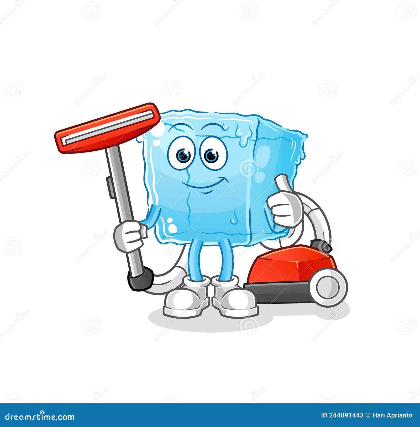 Ice Cube Clean with a Vacuum . Character Vector Stock Vector ...