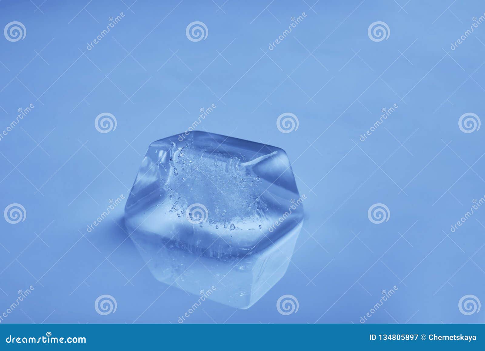 Ice Cube on Color Mirror Surface Stock Image - Image of blue, cubes ...