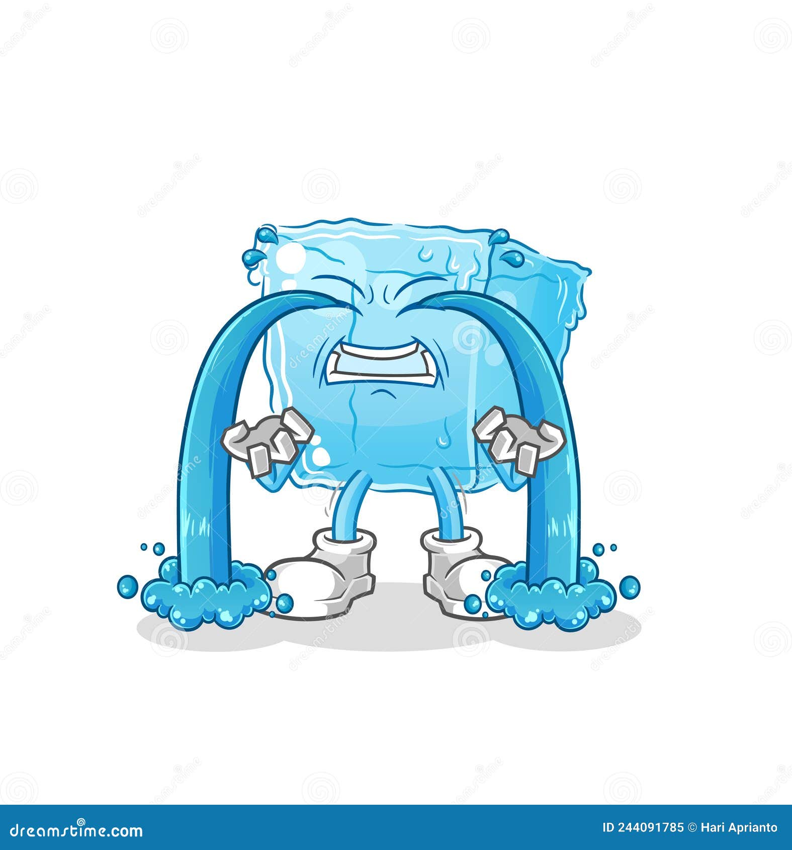 Ice Cube Crying Illustration. Character Vector Stock Vector ...