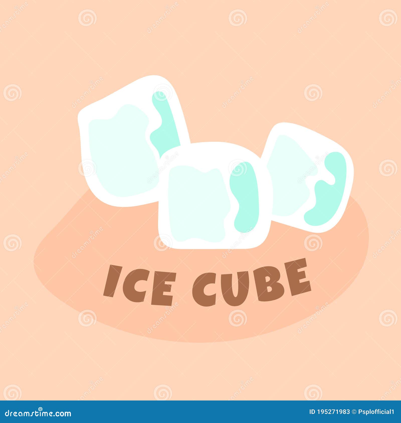 Ice Cube Design Vector Flat Objects Stock Vector - Illustration of ...
