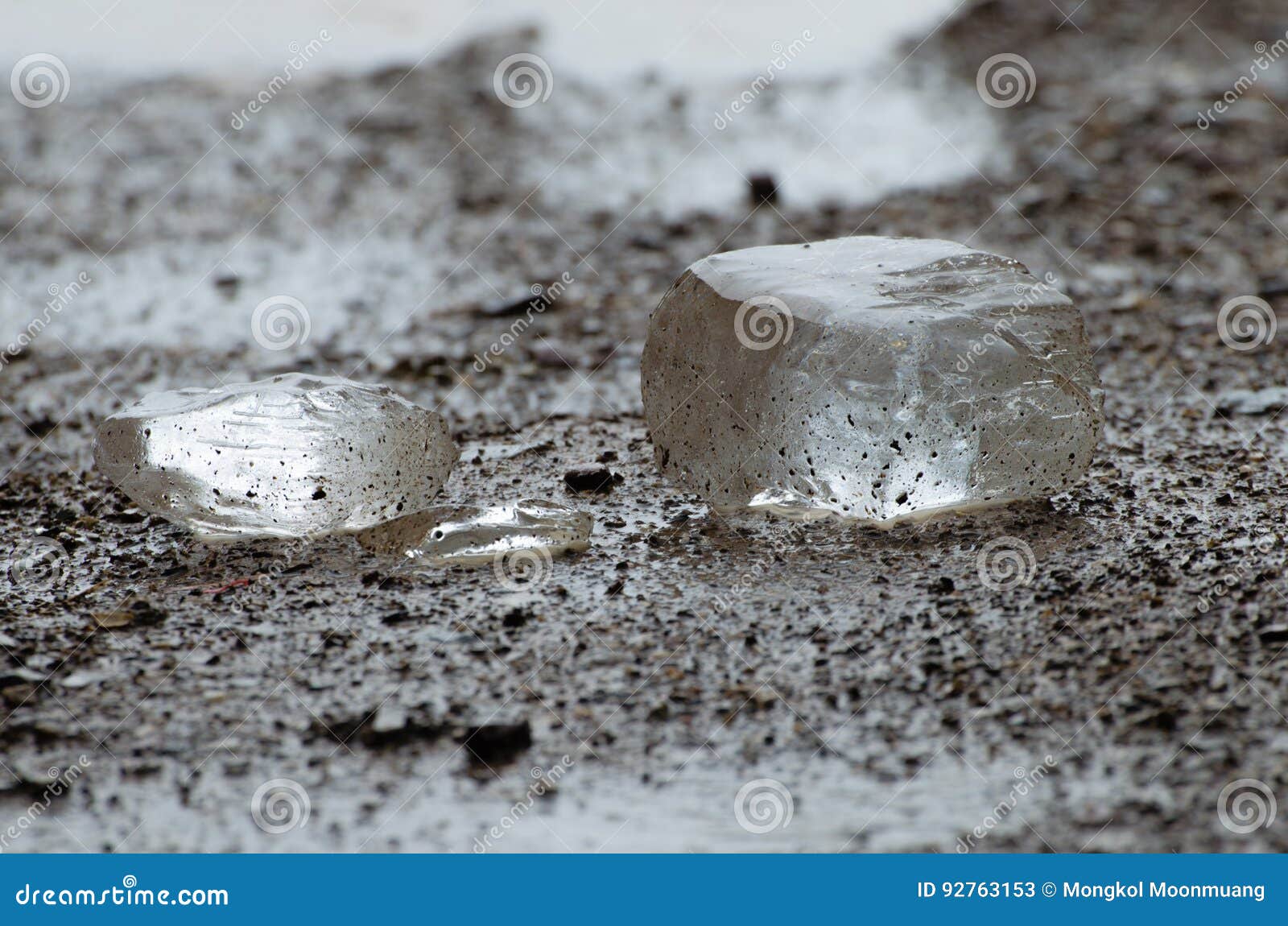 Ice cube on the ground stock image. Image of fresh, drop - 92763153