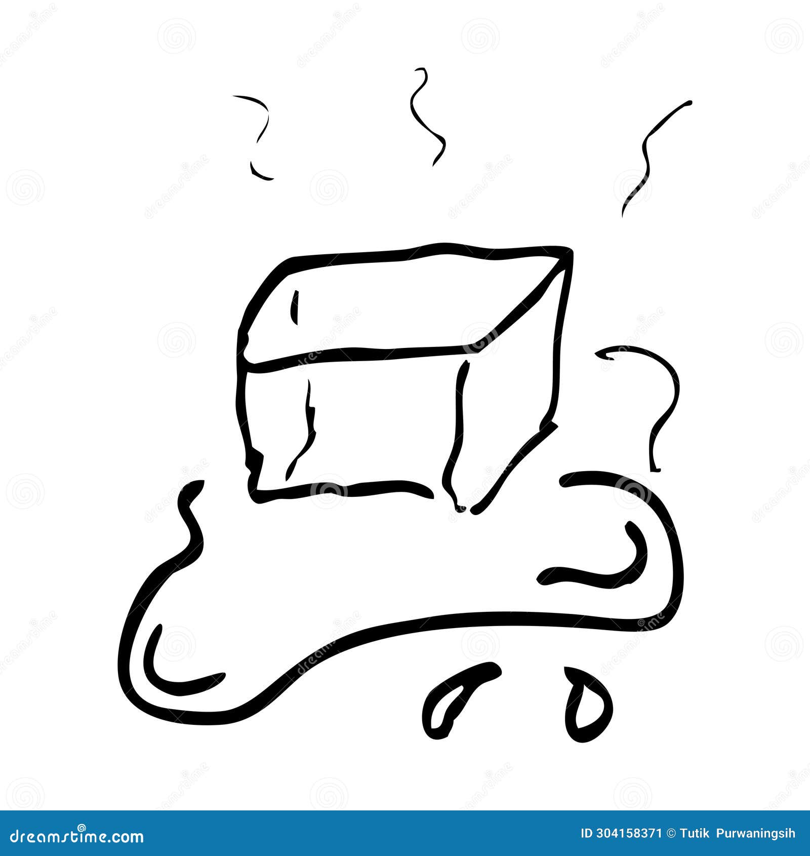 Ice Cube, Hand Draw Doodle Simple Vector Stock Vector - Illustration of ...