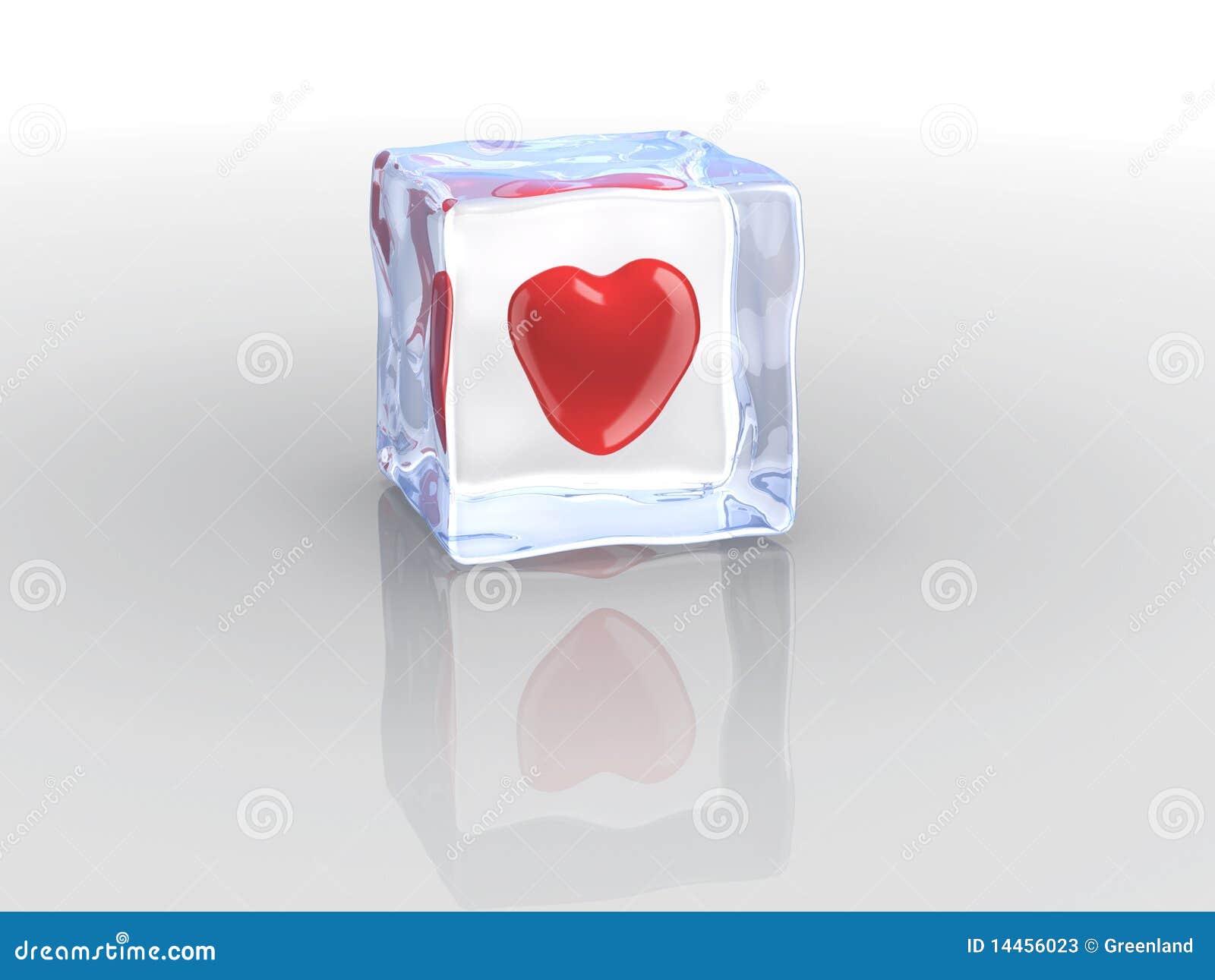 Ice cube and heart stock illustration. Illustration of render - 14456023