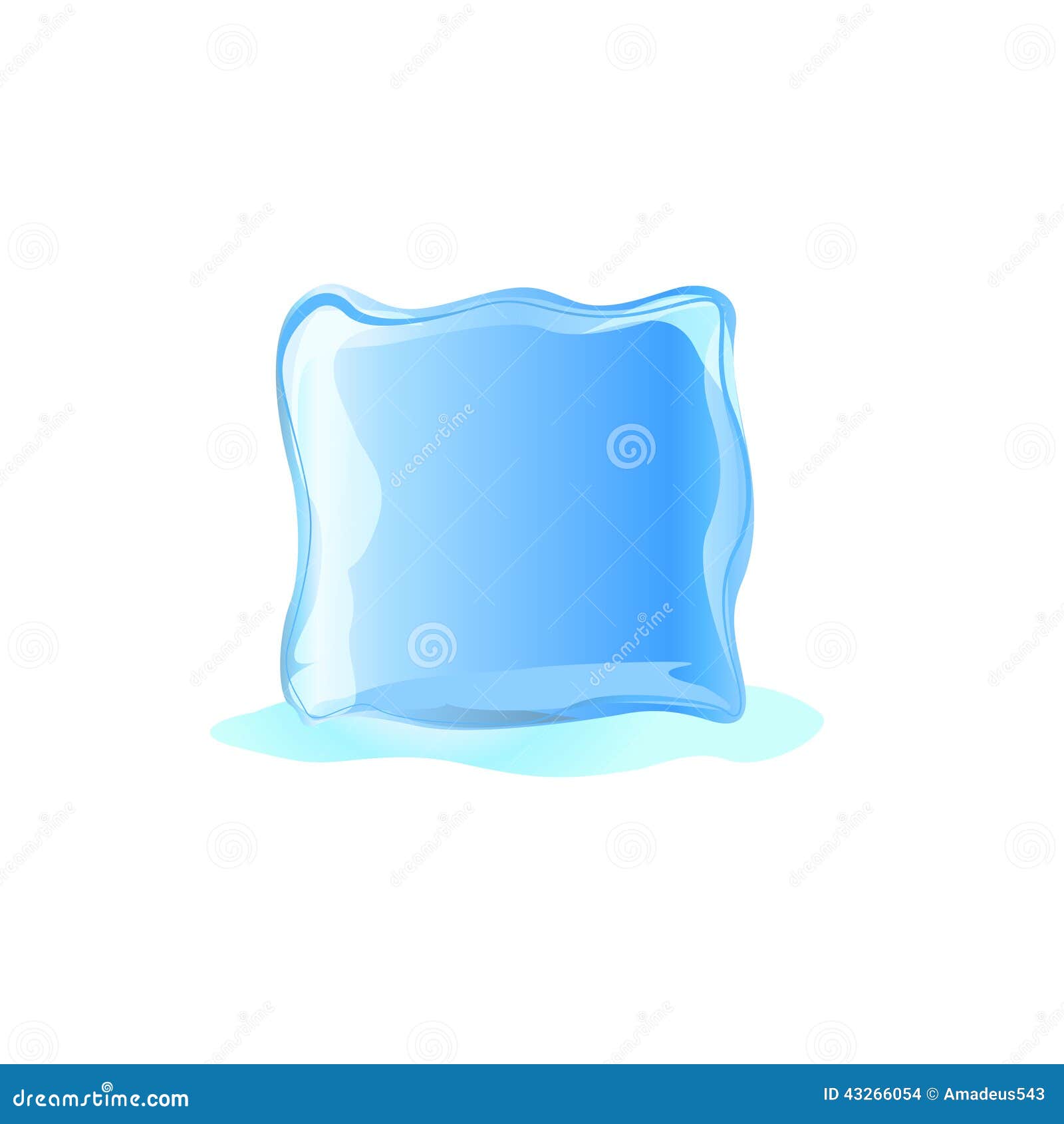 Ice Cube Illustration Front View Stock Vector - Illustration of blue ...