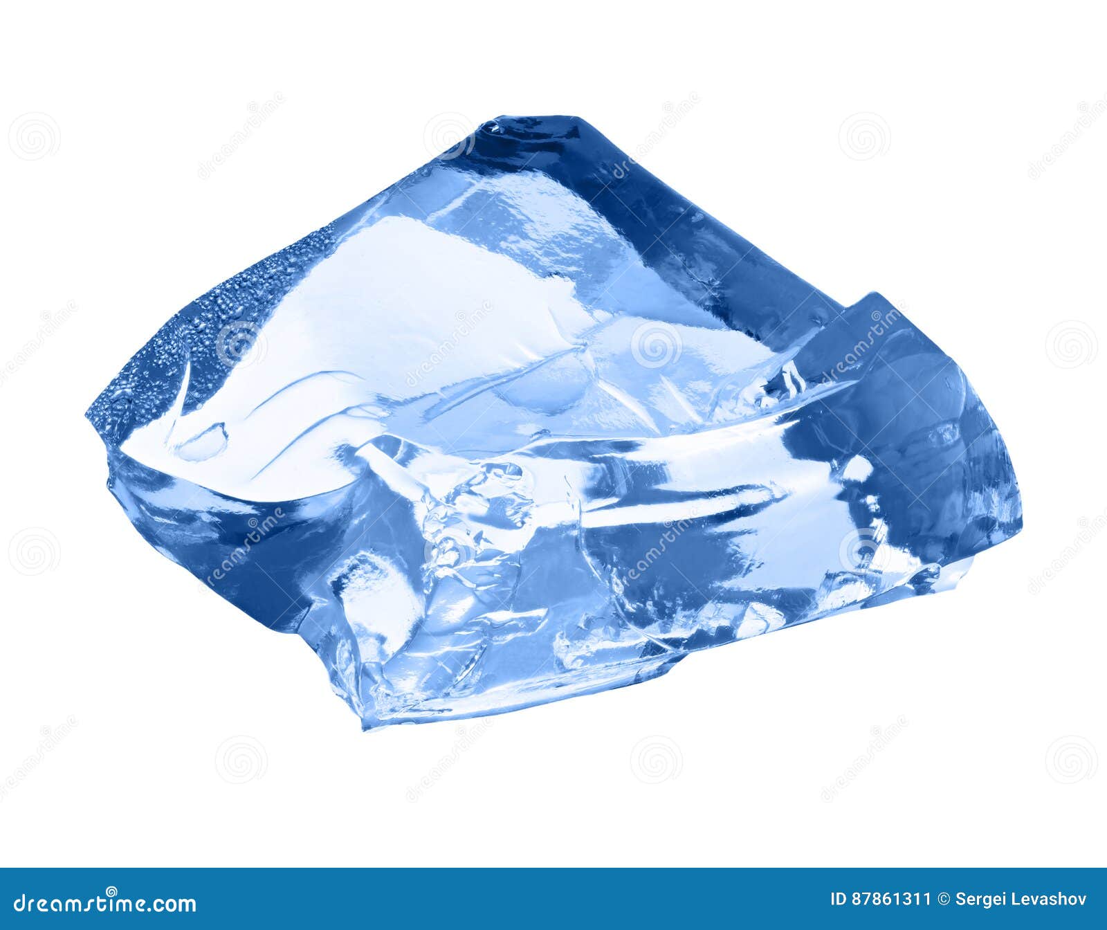 Ice Cube Isolated on White. Stock Image - Image of cool, blue: 87861311
