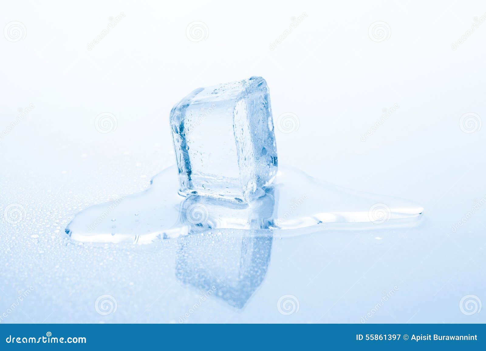 Ice cube is melting stock image. Image of freshness, blue - 55861397