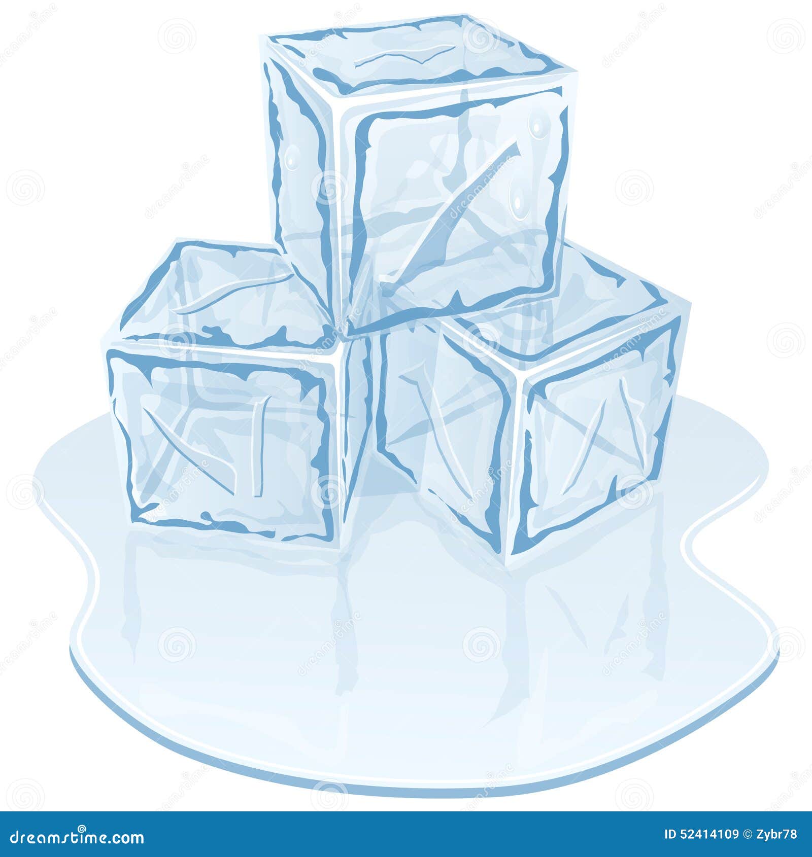 Ice cube pile stock vector. Illustration of blue, drink - 52414109