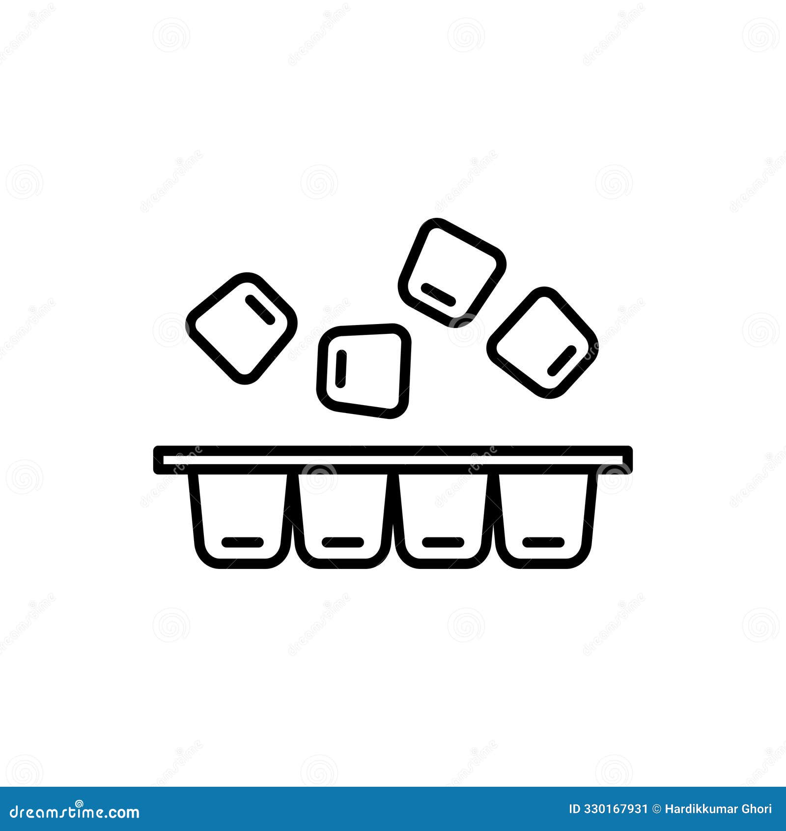 Ice Cube Plastic Container Icon Stock Illustration - Illustration of ...