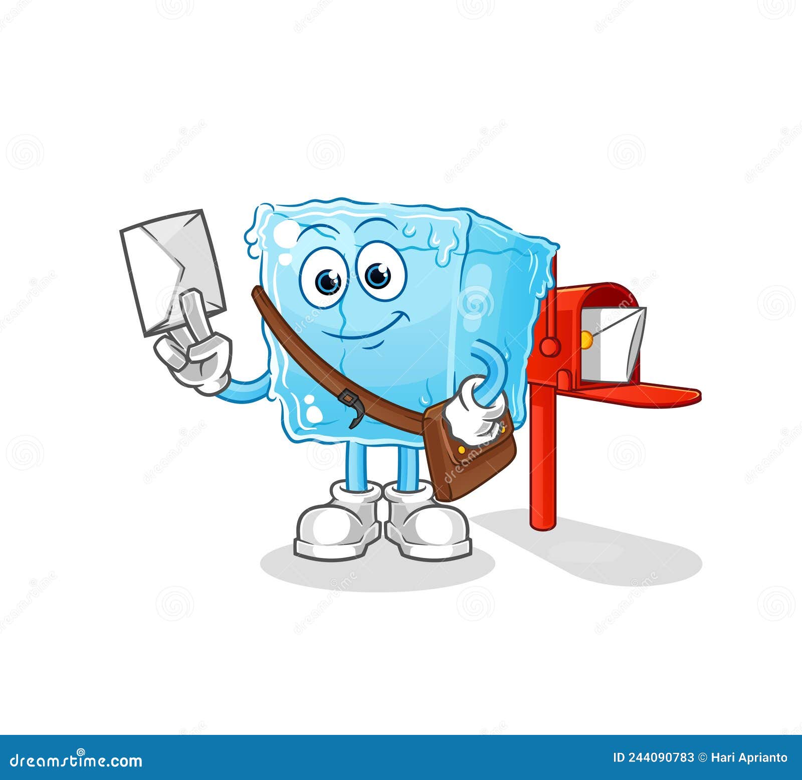 Ice Cube Postman Vector. Cartoon Character Stock Vector - Illustration ...