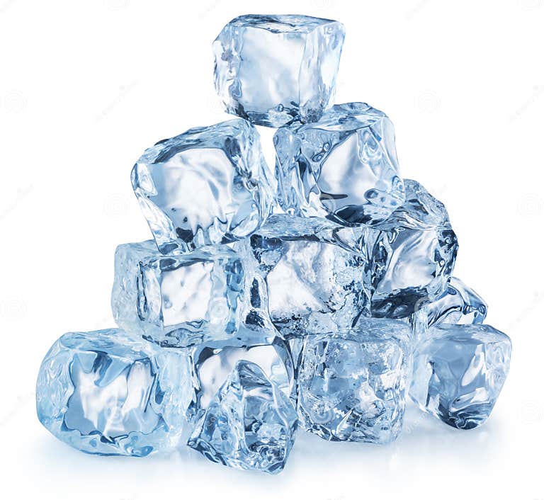 Ice Cube Pyramid. Clipping Path. Stock Photo - Image of isolated, pile ...