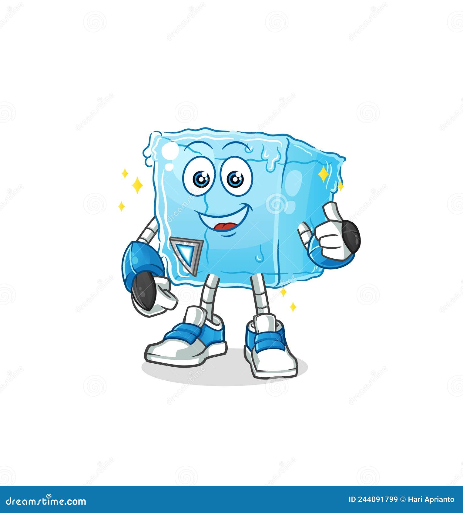 Ice Cube Robot Character. Cartoon Mascot Vector Stock Vector ...