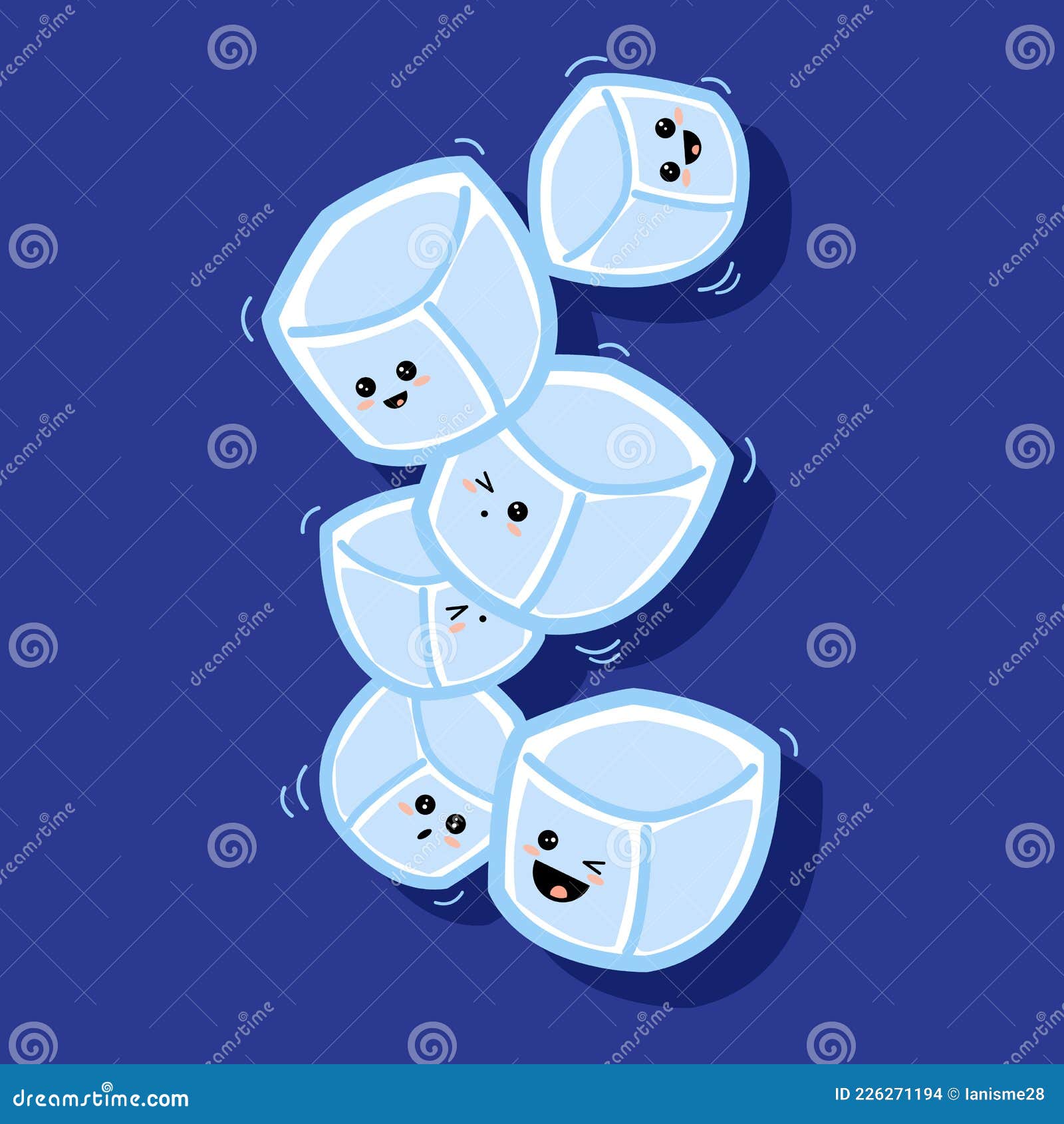Ice Cube Simple and Cute Vector Illustration Stock Vector ...