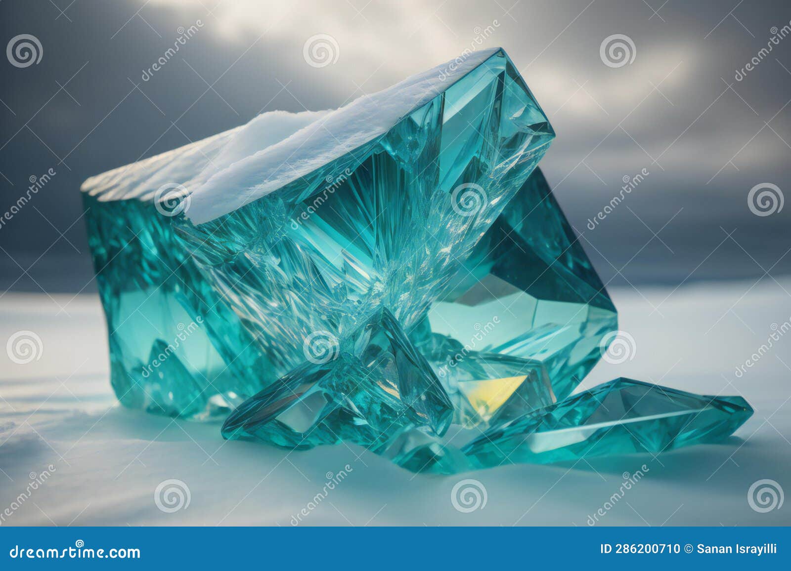 Ice Cube on the Snow. Ai Generated Stock Photo - Image of winter ...