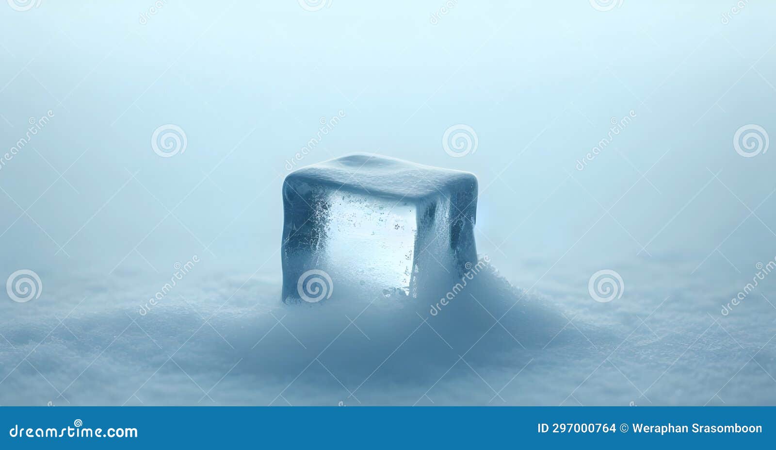 Ice Cube in the Snow Background, Blizzard, Winter, Cold Stock Photo ...