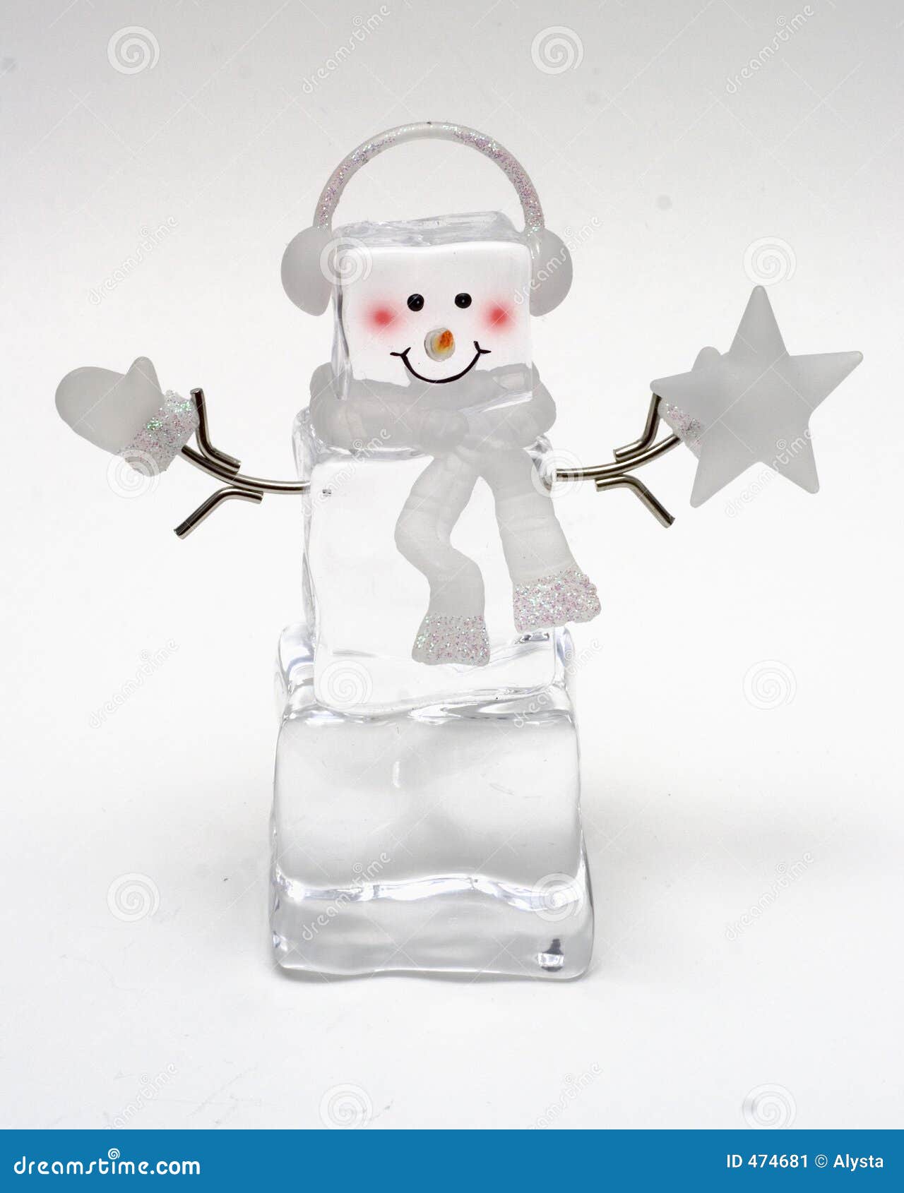 Ice Cube Snowman - Close-up Stock Image - Image of friendly, arms: 474681