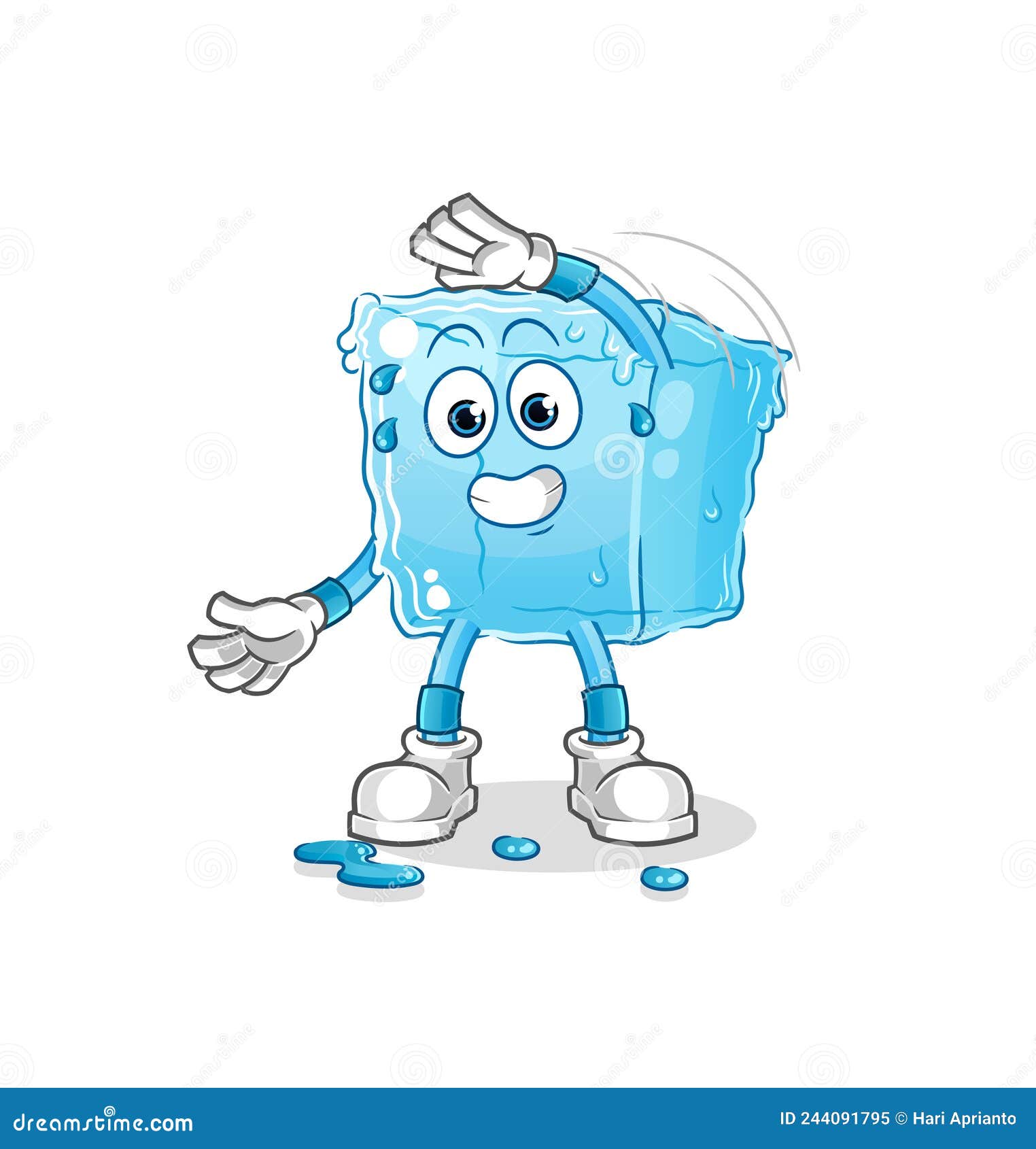 Ice Cube Stretching Character. Cartoon Mascot Vector Stock Vector ...