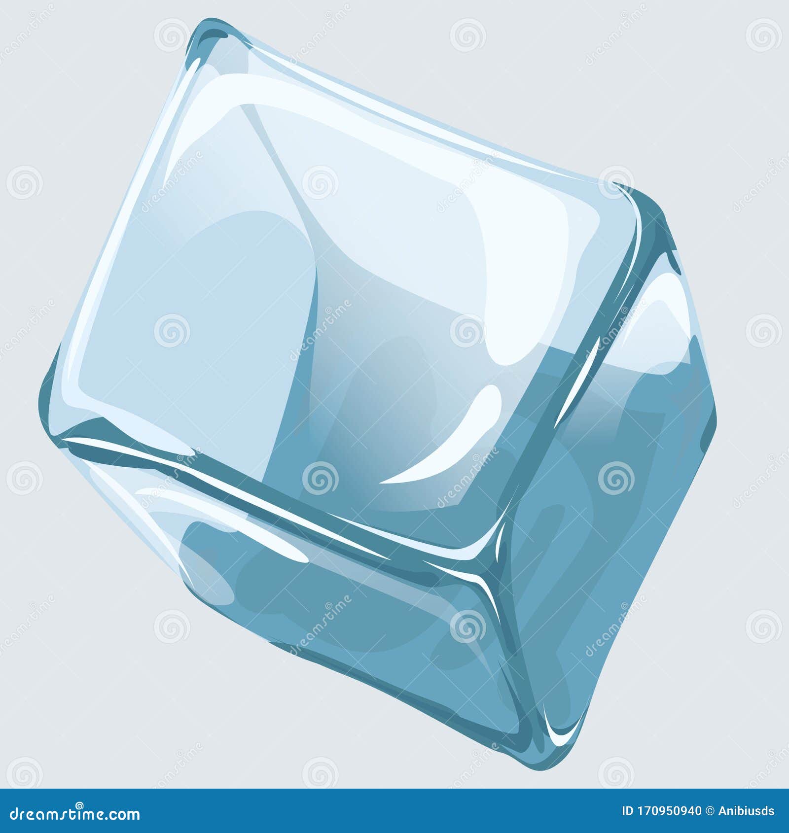 Ice Cube. Transparent Ice and Soft Shades of Ice Convey Freshness Stock ...