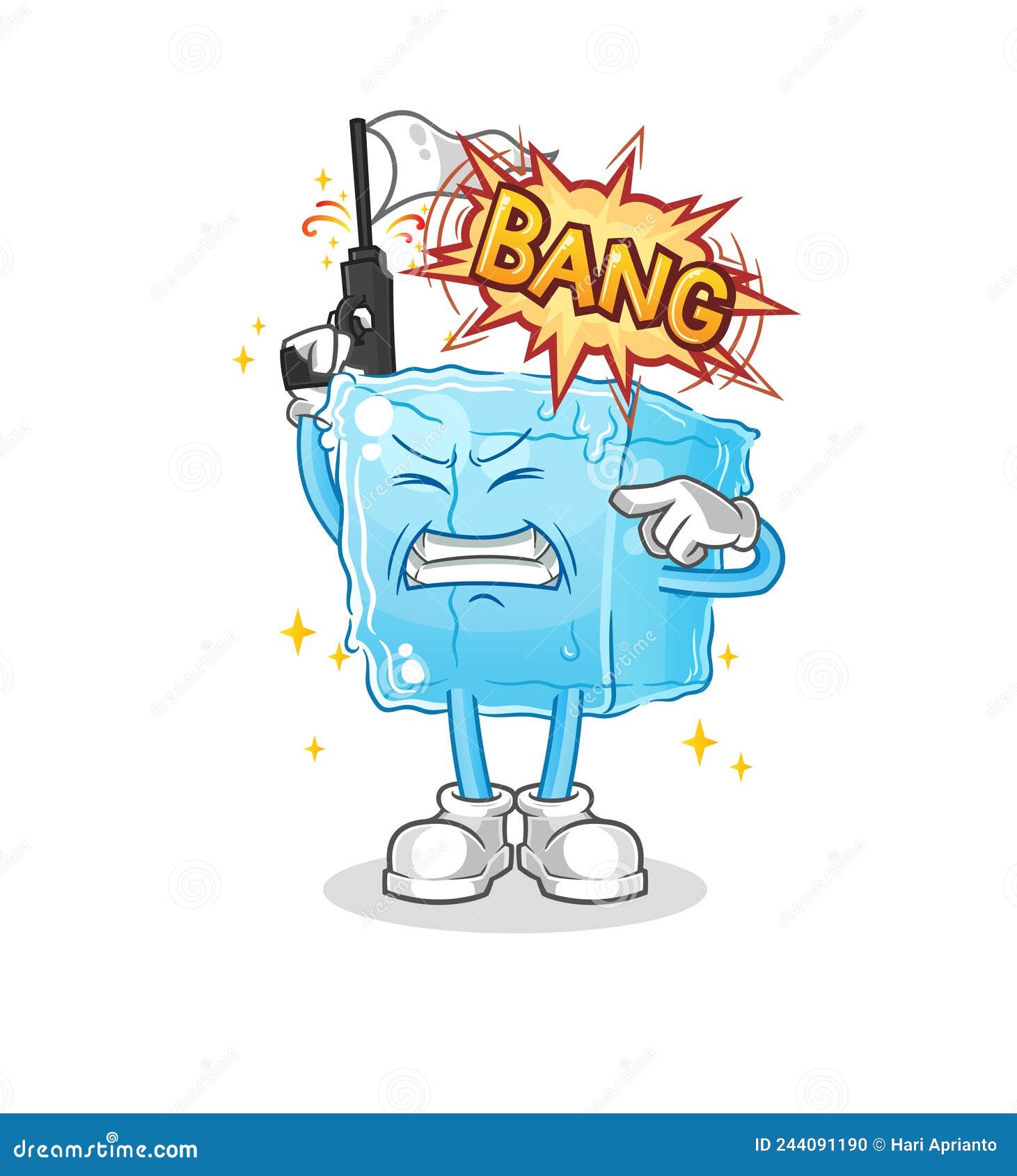 Ice Cube Warning Shot Mascot. Cartoon Vector Stock Vector ...