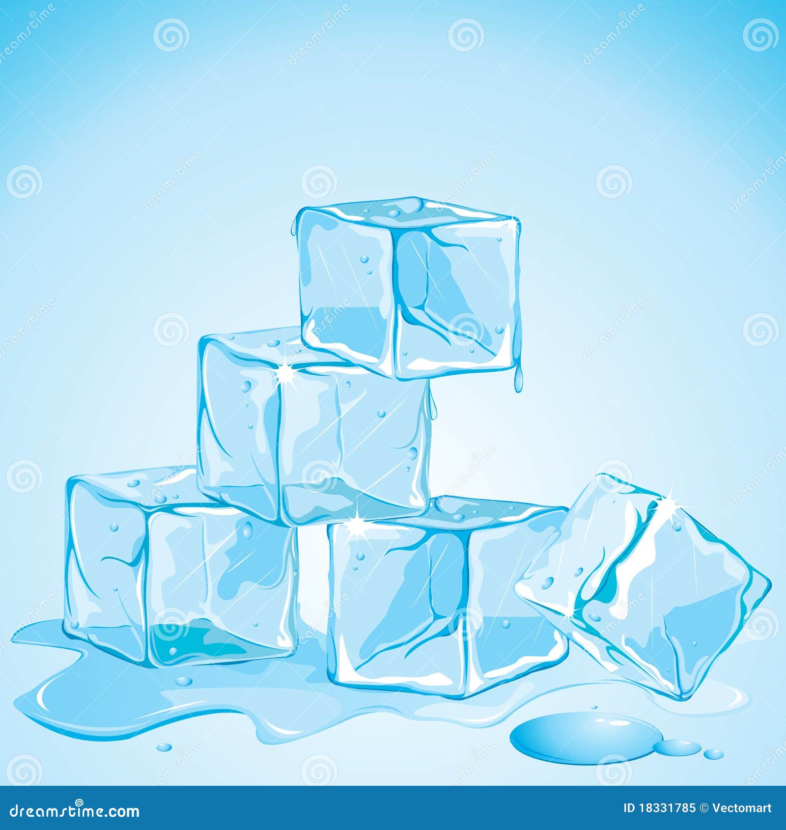 Ice Cubes stock vector. Illustration of melt, glassy - 18331785