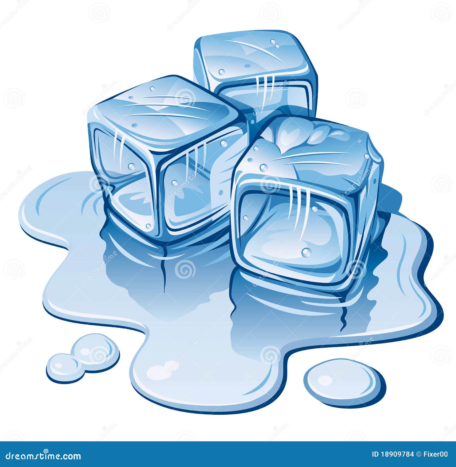 Ice cubes stock vector. Illustration of pure, cube, cold - 18909784