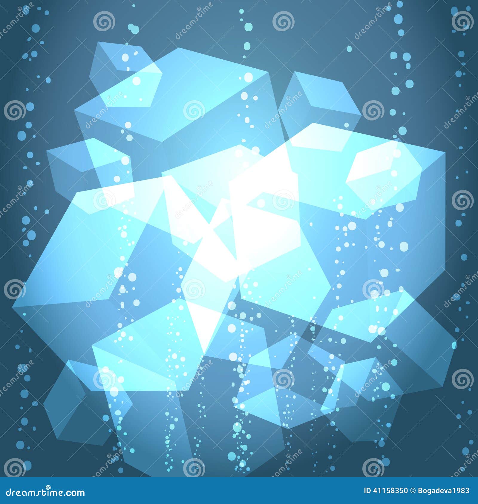 Ice cubes stock vector. Illustration of geometry, dark - 41158350