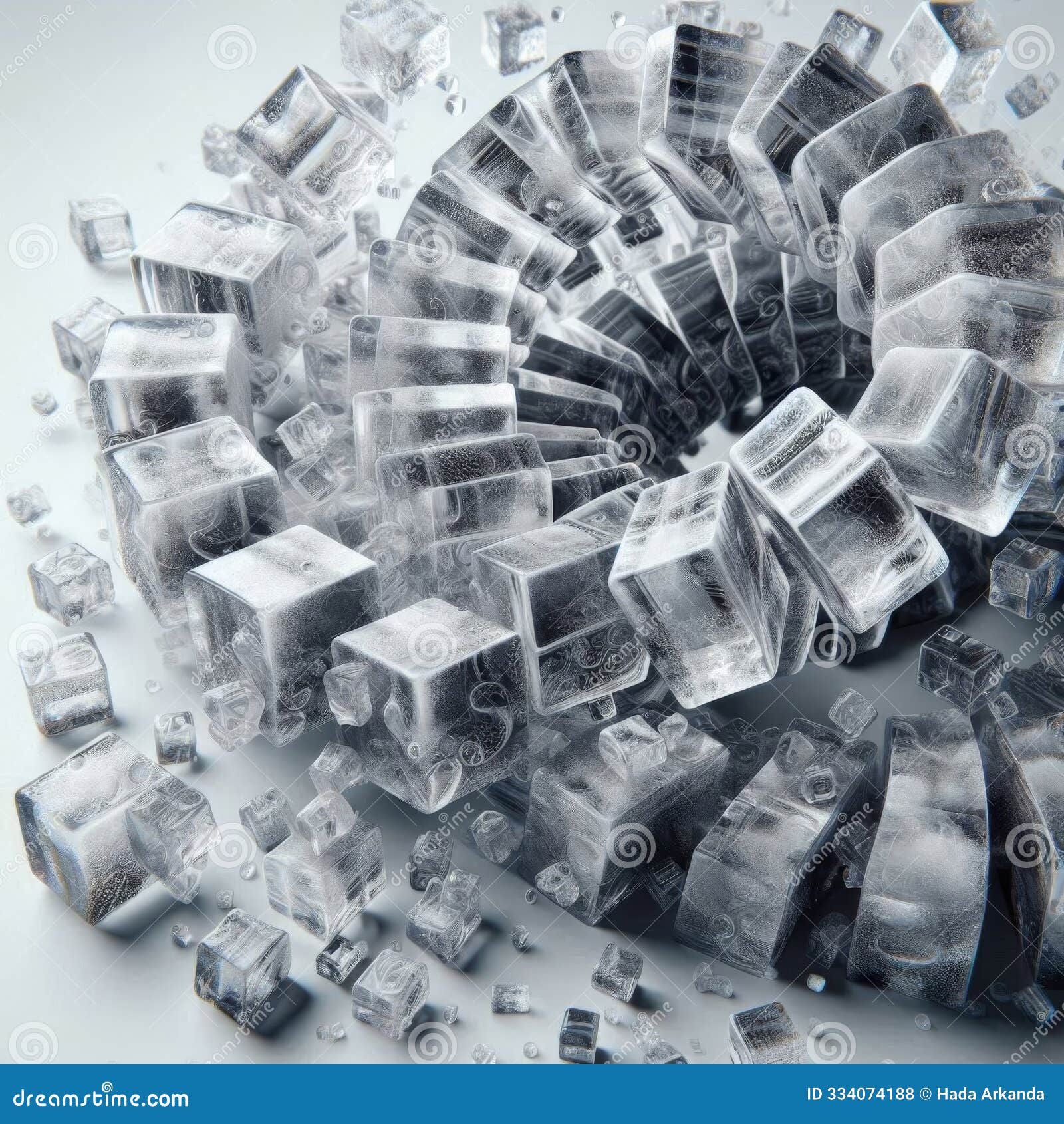 Ice Cubes Arranged in a Pattern on a White Background Stock ...
