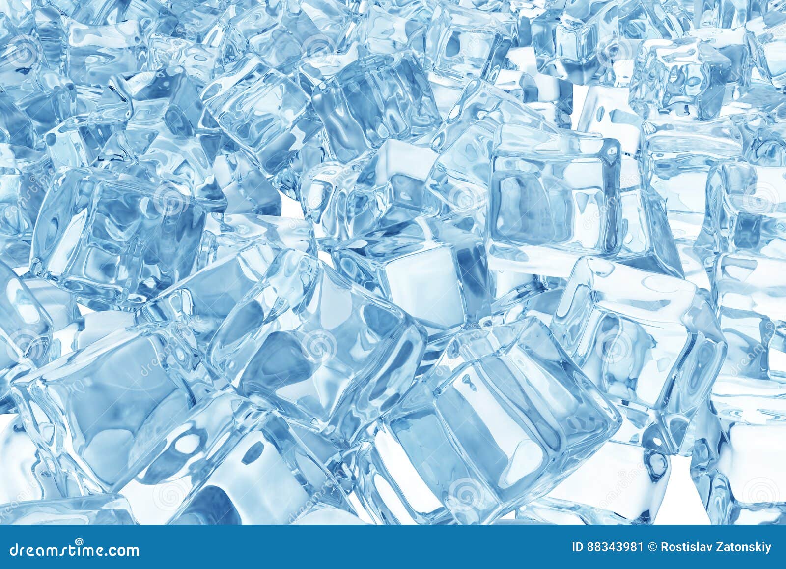 Ice Cubes Background, Pile of Blue Ice Cubes. 3d Rendering Stock ...