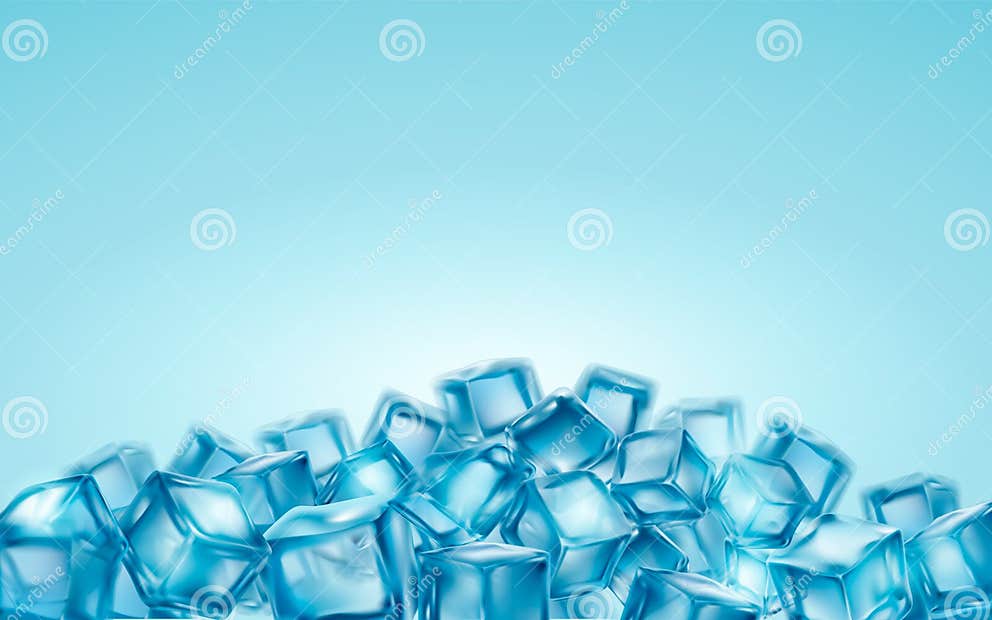 Ice Cubes Background in Realistic Style Stock Illustration ...