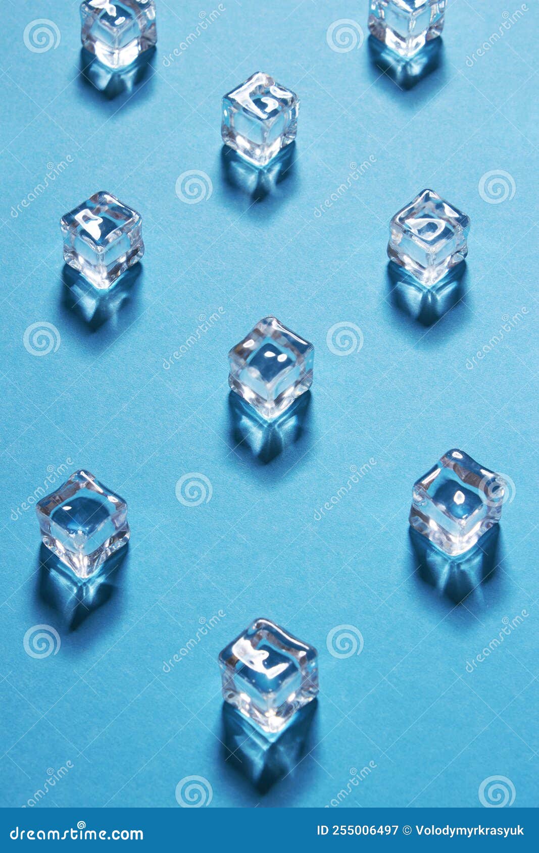Ice cubes on blue stock image. Image of glacier, isolated - 255006497