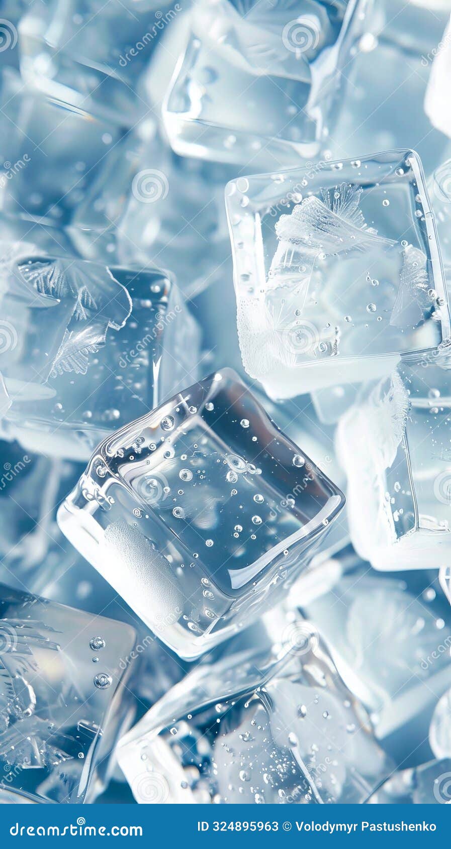 Ice Cubes in a Blue Background Stock Image - Image of melting, winter ...