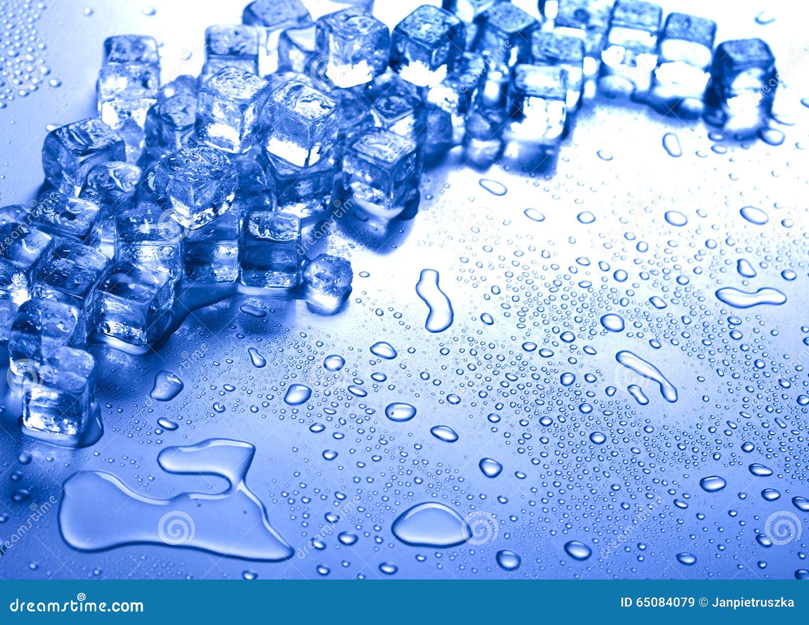 Ice Cubes on Blue Background Stock Image - Image of blocks, glass: 65084079