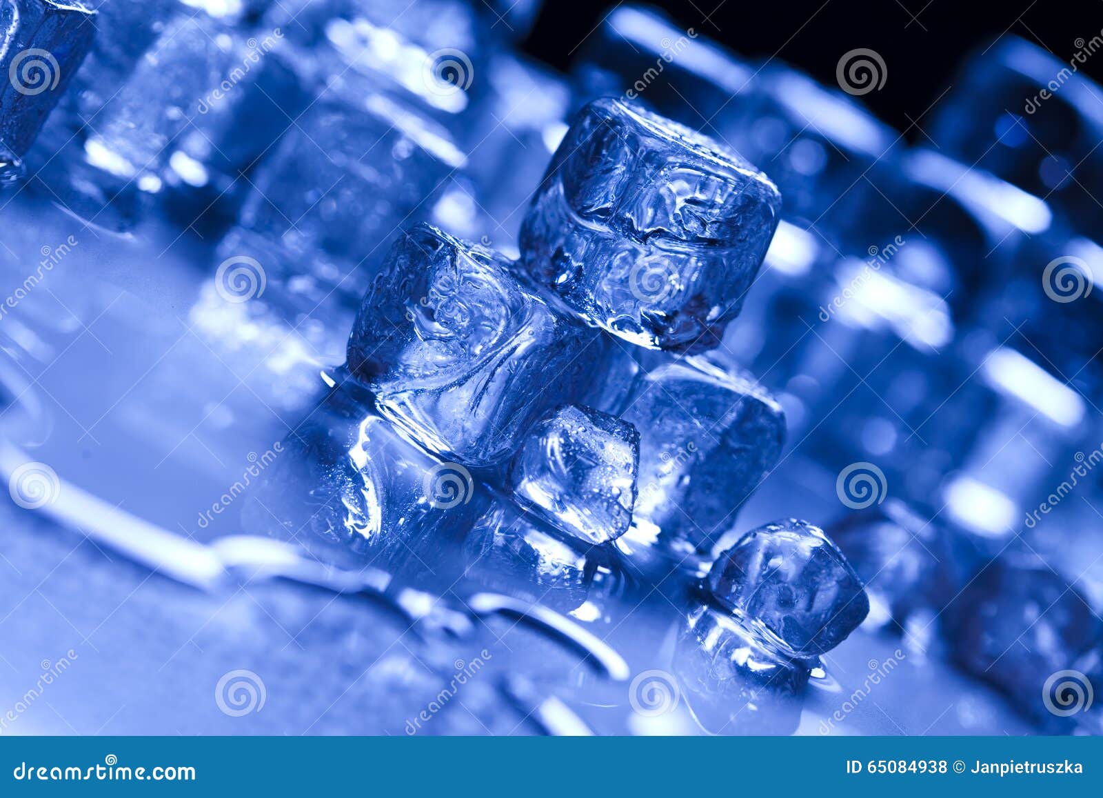 Ice Cubes on Blue Background Stock Photo - Image of frost, freeze: 65084938