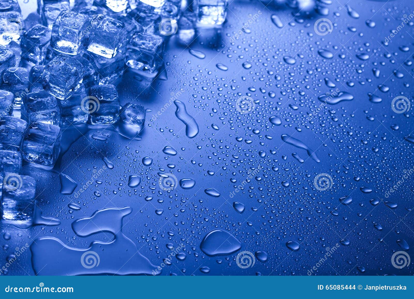 Ice Cubes on Blue Background Stock Photo - Image of melt, freshness ...