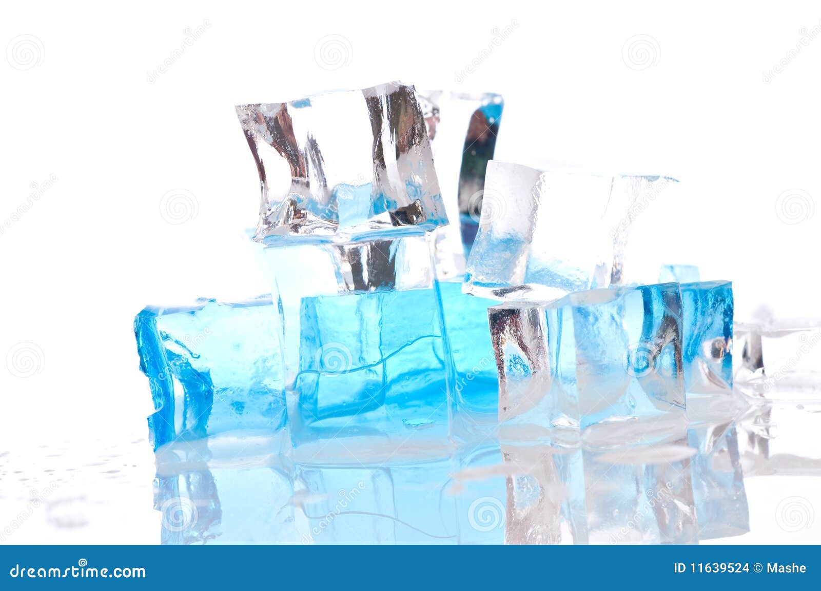 Ice cubes in blue light stock photo. Image of cold, hard - 11639524