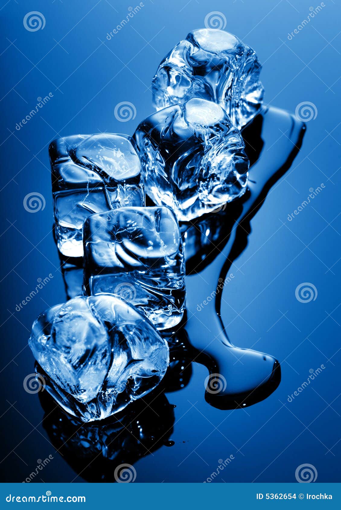 Ice cubes in blue light stock photo. Image of abstractly - 5362654