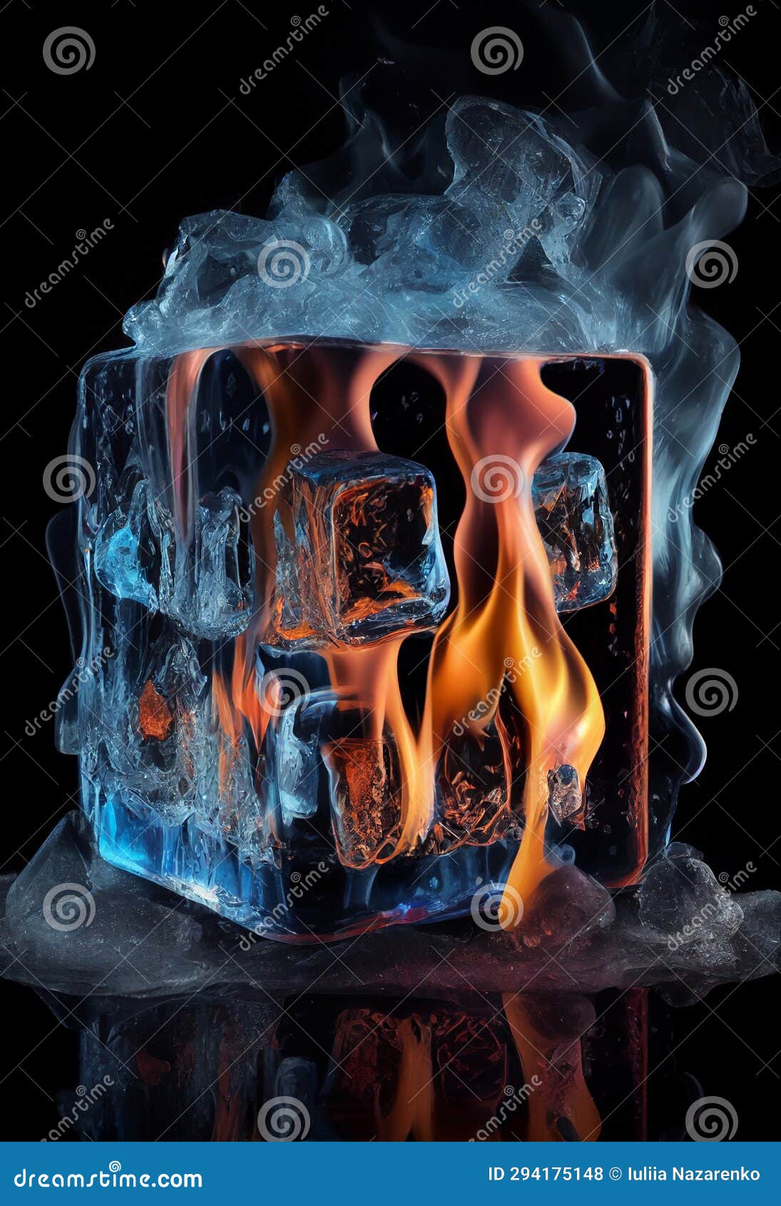 The Ice Cubes are Burning. AI Generated Stock Photo - Image of fire ...