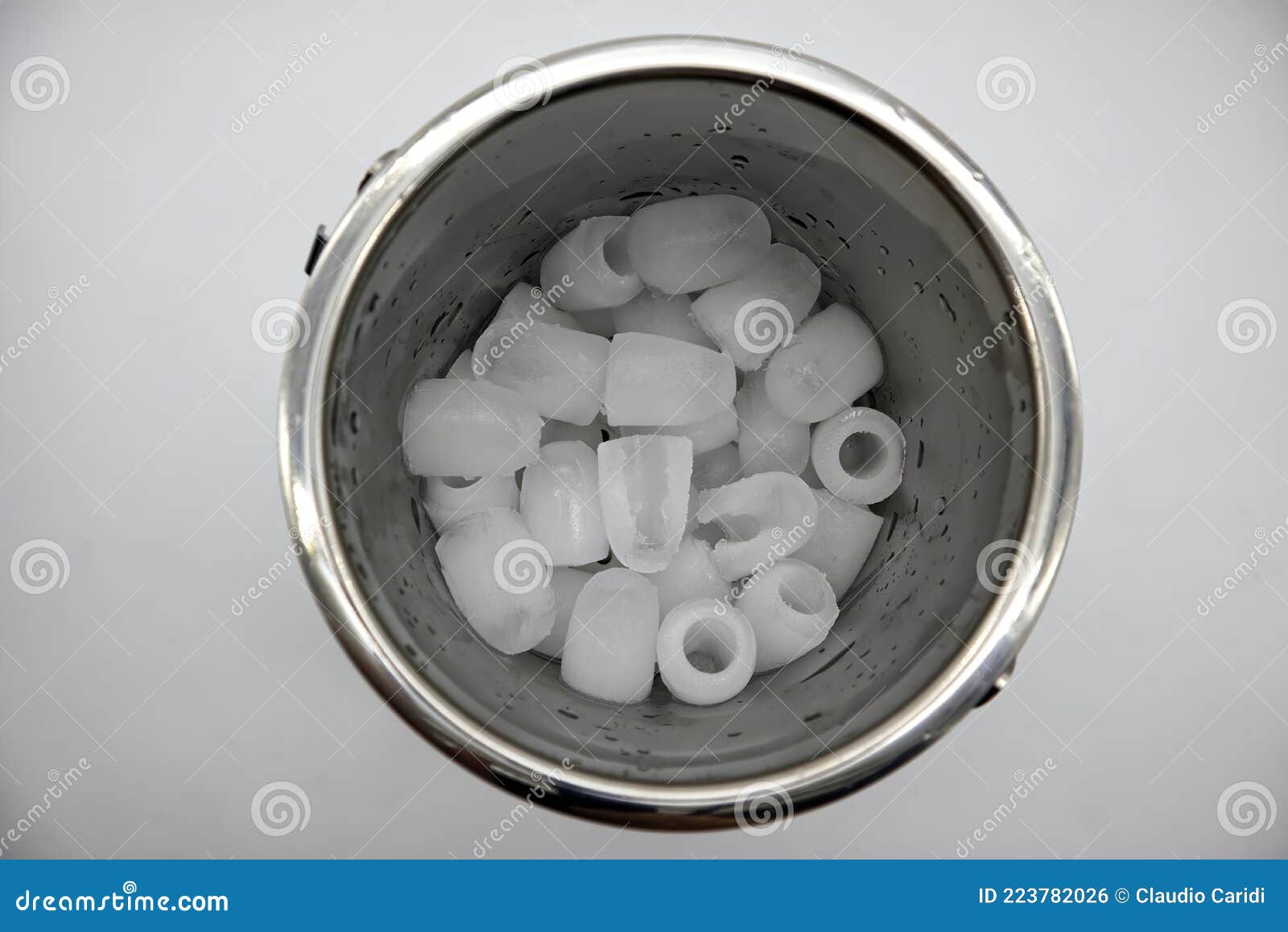 Ice Cubes in Ice Cold Basket Isolated on White Background Stock Photo ...